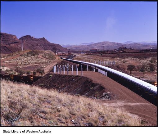 Iron ore conveyor belt from the Channar Iron Mine to Paraburdoo ...