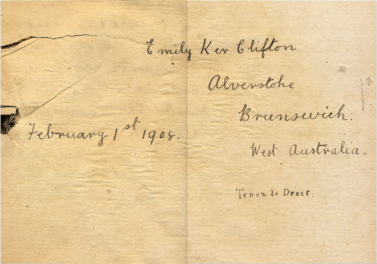 Emily Ker Clifton diaries | State Library of Western Australia